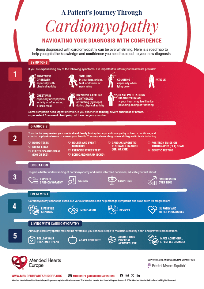 A Patient's Journey Through Cardiomyopathy Infographic - Mended Hearts ...